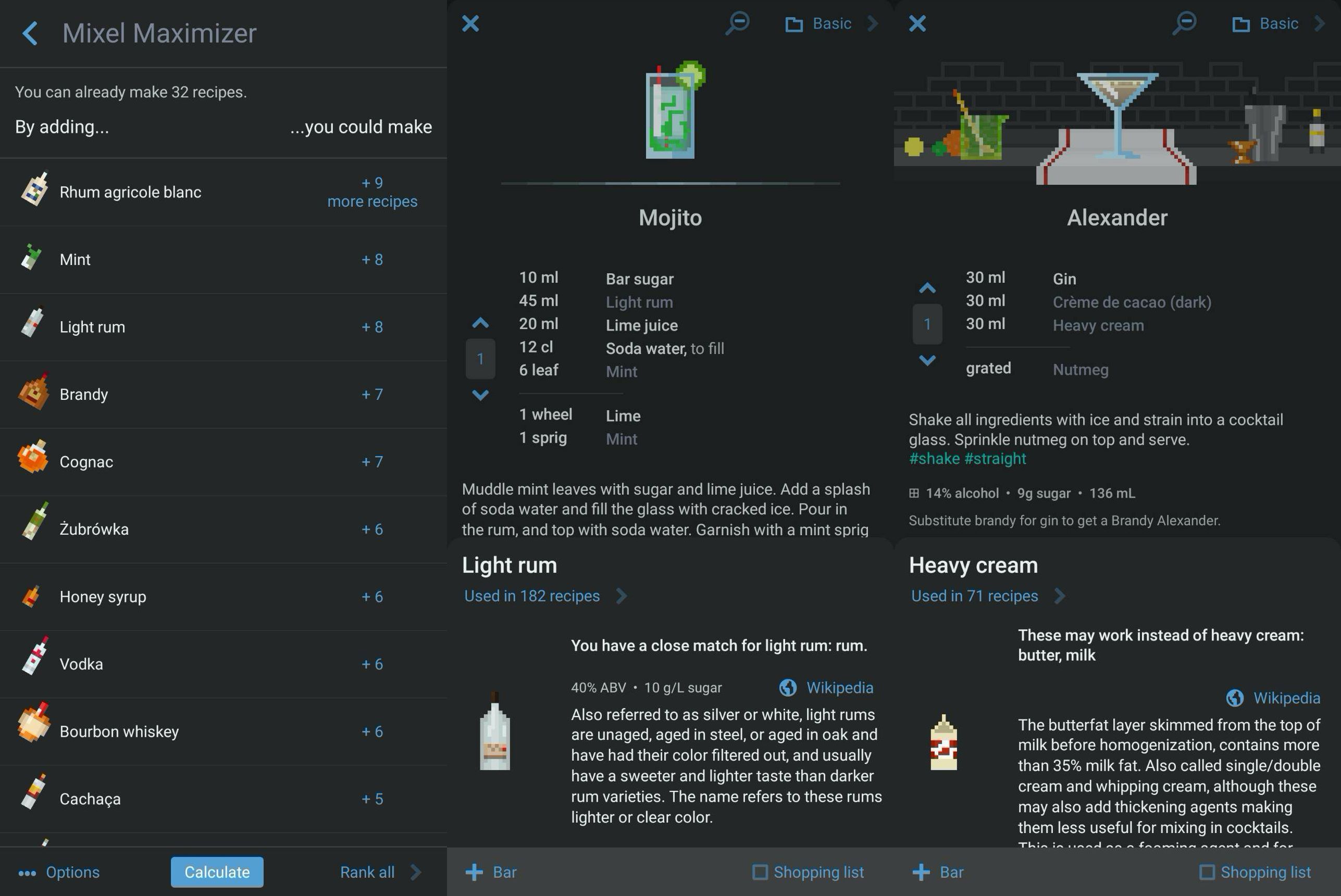 居家調酒必備App《Mixel》！只要輸入材料就能知道酒譜，還能發表自創的雞尾酒|居家調酒、調酒App、調酒師、Bartender、mixer ...